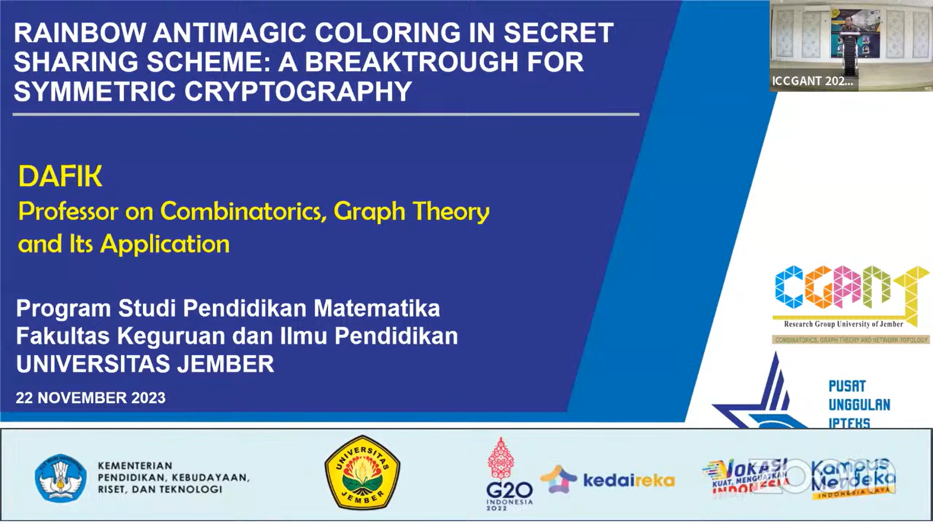 The 7th ICCGANT 2023 Day 2 – PUI-PT Combinatorics and Graph